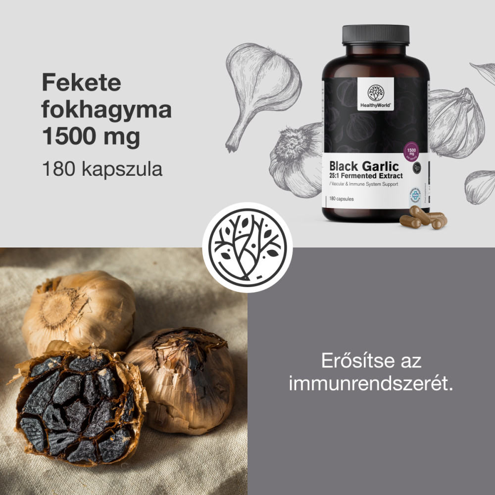 Fekete fokhagyma 1500 mg, 180 kapszula - FutuNatura.hu