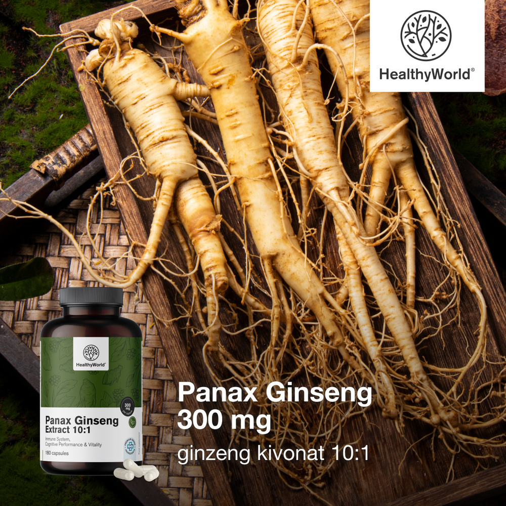 Panax Ginseng 300 mg - ginzeng kivonat 10:1, 180 kapszula - FutuNatura.hu