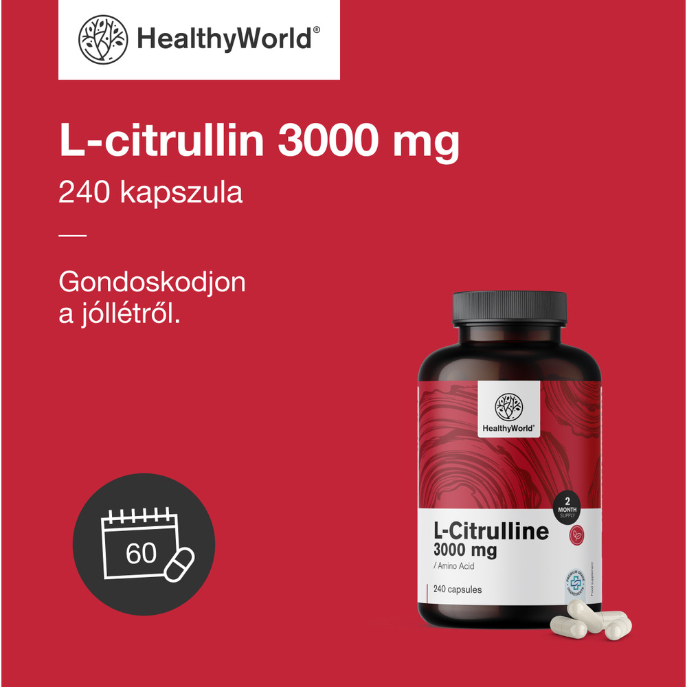 L-citrullin 3000 mg, 240 kapszula - FutuNatura.hu